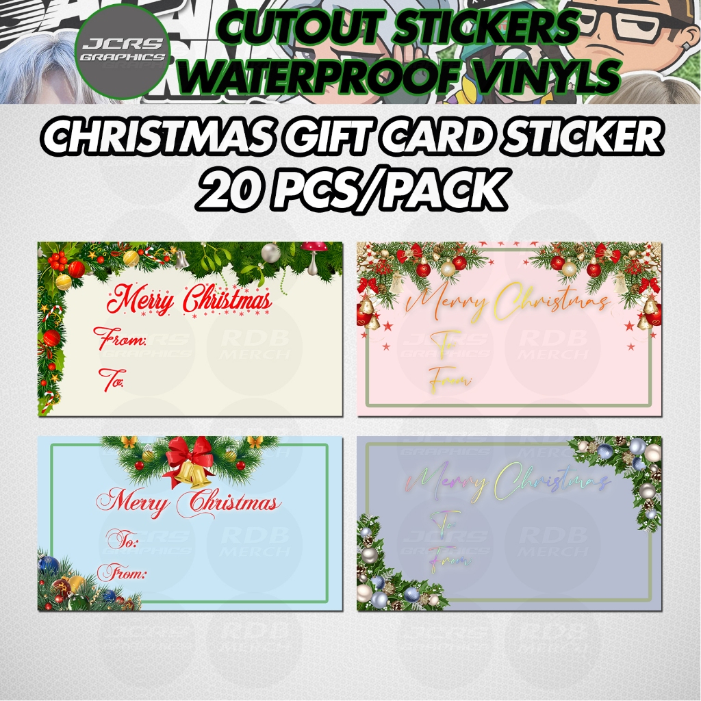 20pcs/pack Christmas Gift Card Sticker Wrapping Greeting Label Craft ...
