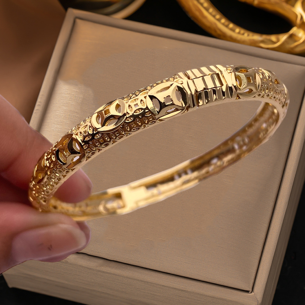 Money Bangle Coin Bangle Lucky Charm Bangle For Women With Box | Shopee ...