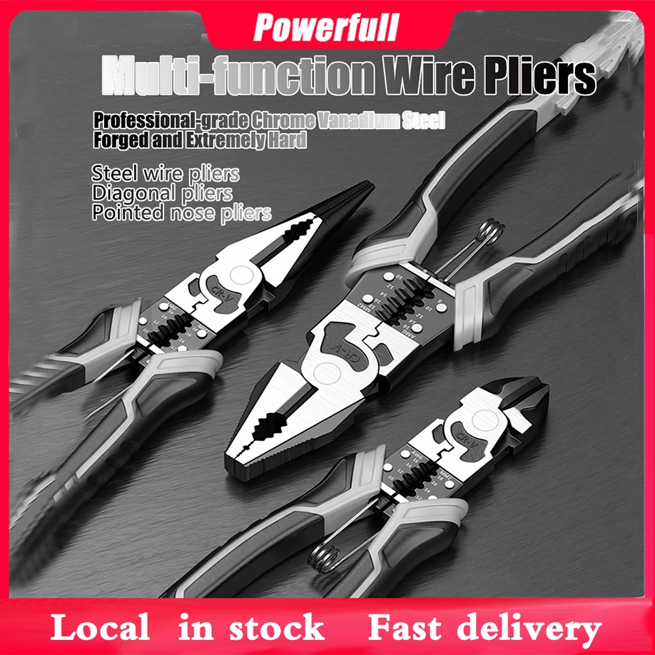Multipurpose electrician pliers wire stripper cable cutting hand tools ...