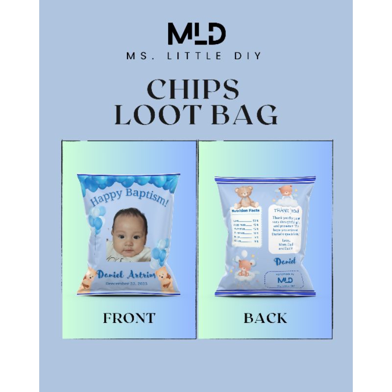 Personalized Teddy Bear Chips Loot Bag (Free Layout) | Shopee Philippines