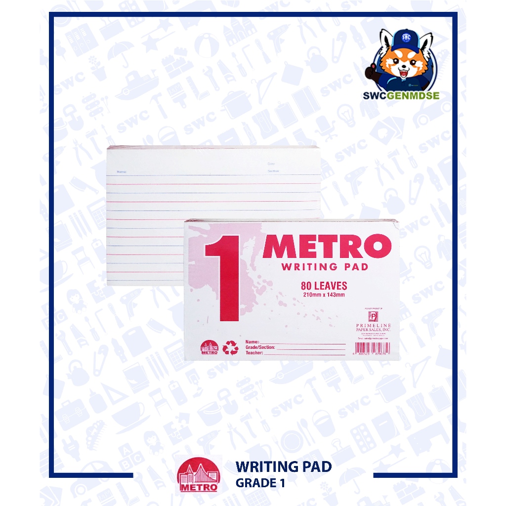 METRO Writing Pad for Grade 1 | 80 Leaves | Sold Per Ream (10 Pads ...