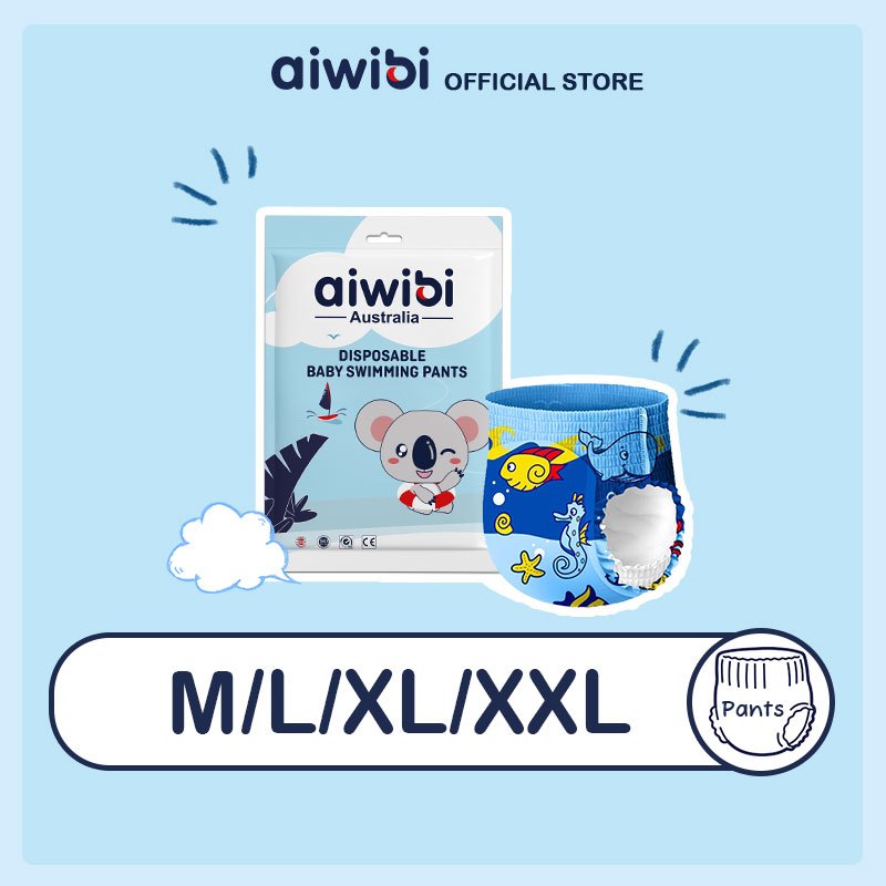 Aiwibi Baby Swimming Diaper Waterproof Pull-up Pants Diapers Disposable ...