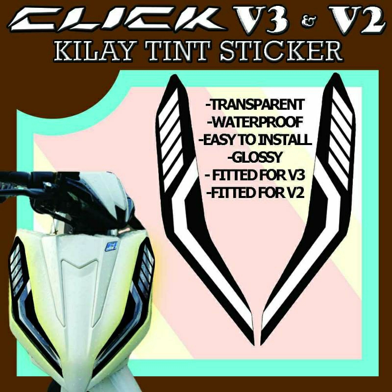 NEW TRENDING KILAY TINT Lazer Design Tint for Honda Click V2, V3 AND V4 ...