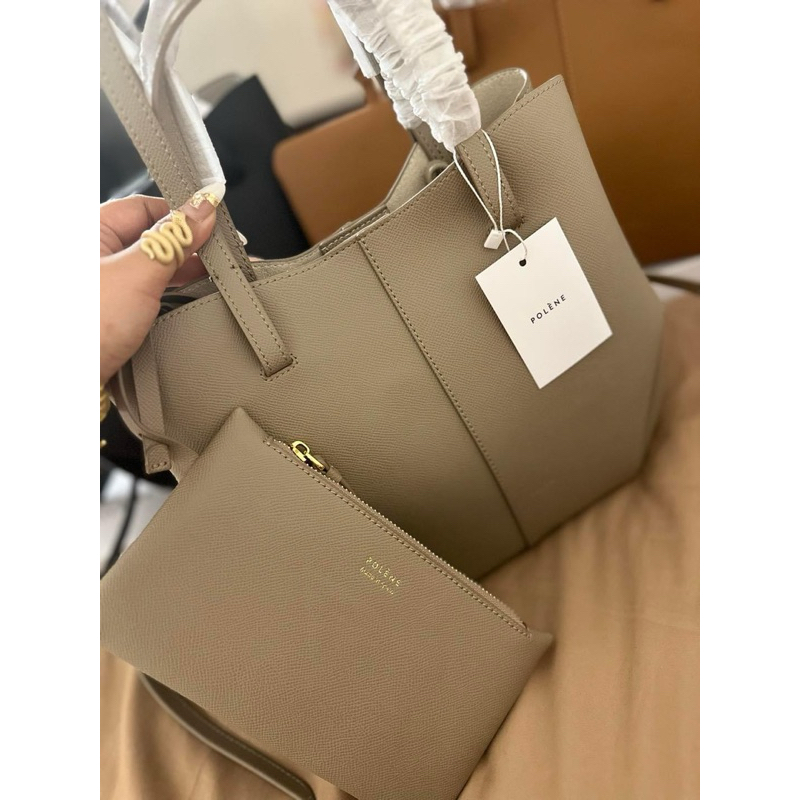 POLENE Sling Bag For Woman Genuine Leather Tote With Unique Pleated ...