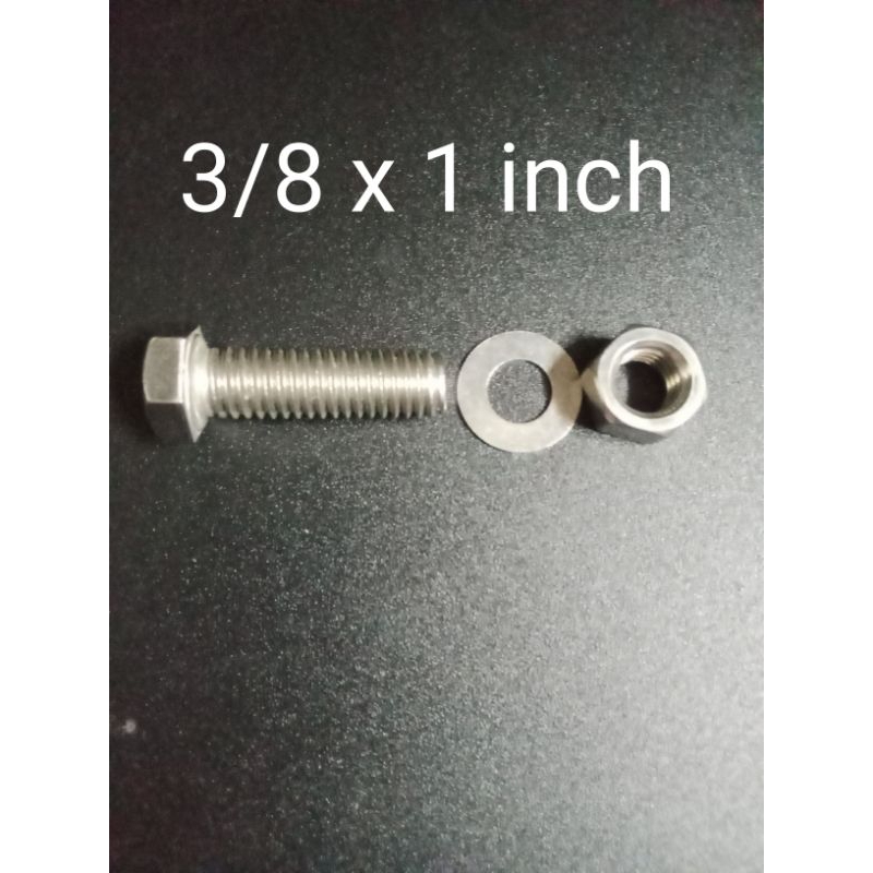 stainless hexagonal capscrew bolt with washer and nut | Shopee Philippines
