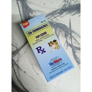 Papi Scour syrup 60 ml Anti Diarrhea for pet dogs & cats Co-Trimoxazole ...