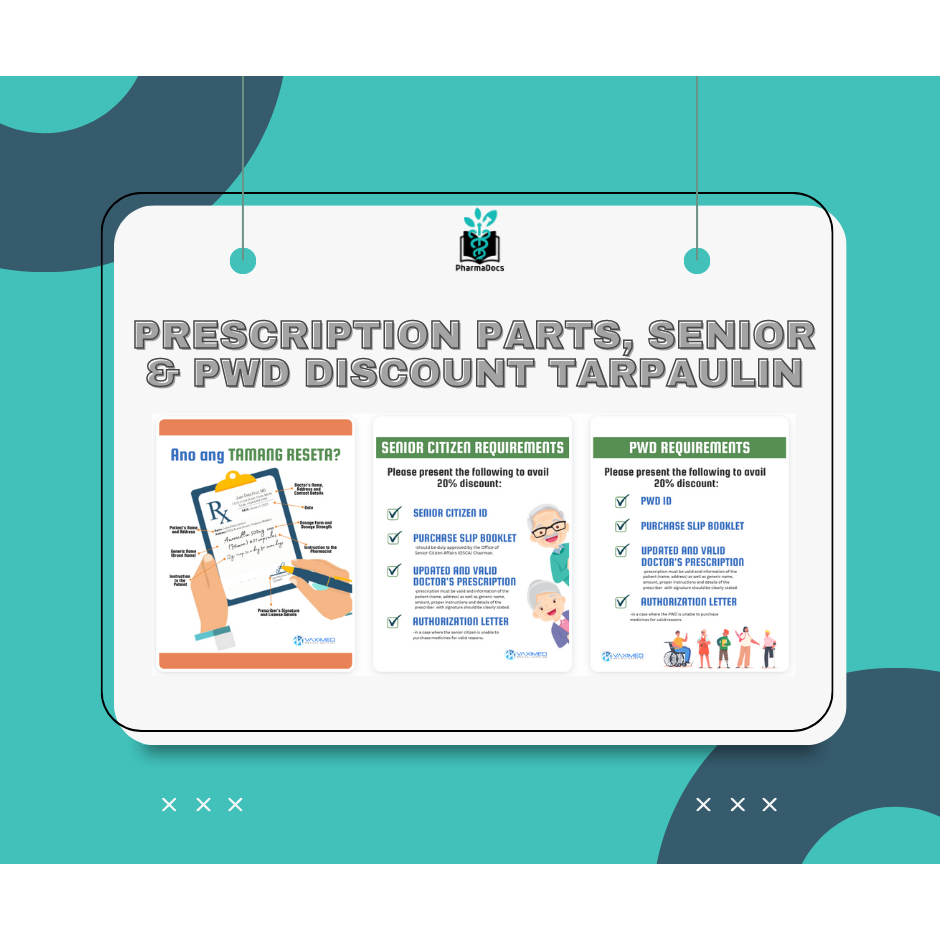 Prescription Parts/Senior Citizen/PWD Requirements Tarp for PHARMACIES ...