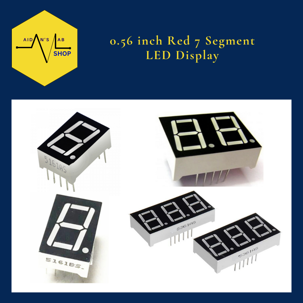 0.56 inch Red 7 Segment LED Display | 1 Digit | 2 Digits | 3 Digits ...