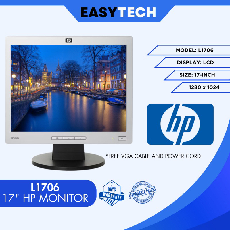 EASYTECH | MTR03-17CA 17" Square HP L1706 LCD Monitor Silver (Used ...