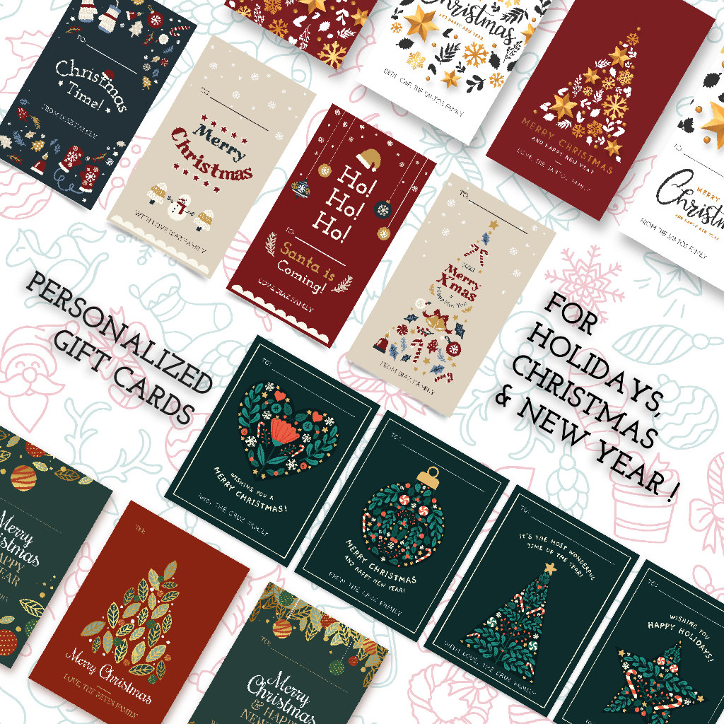 Personalized Christmas/Holiday Gift Cards (up to 40pcs) | Shopee ...