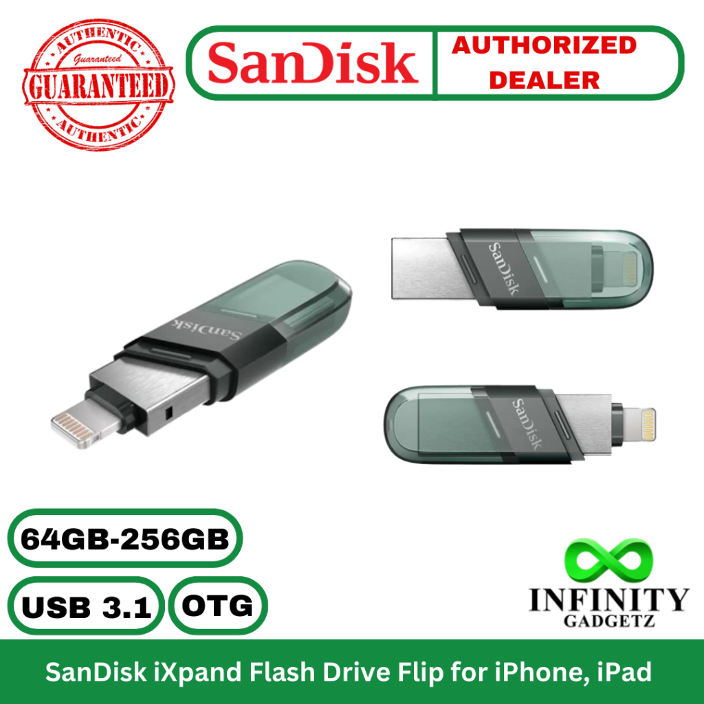 SanDisk iXpand Flip Flash Drive OTG for iPhone and iPad | Shopee ...