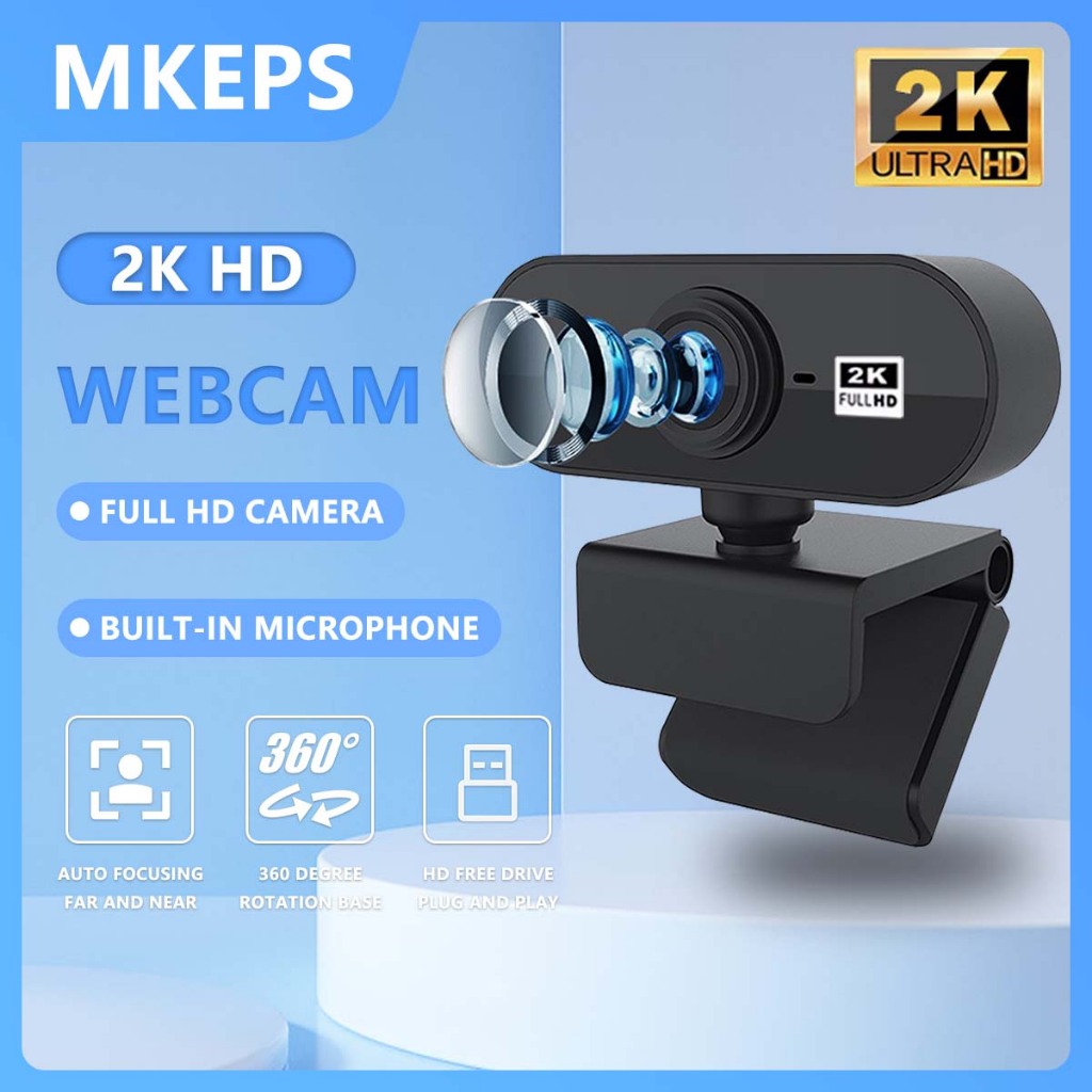 2K HD Webcam 1080P Full HD Video Calling USB Web Camera With Noise ...