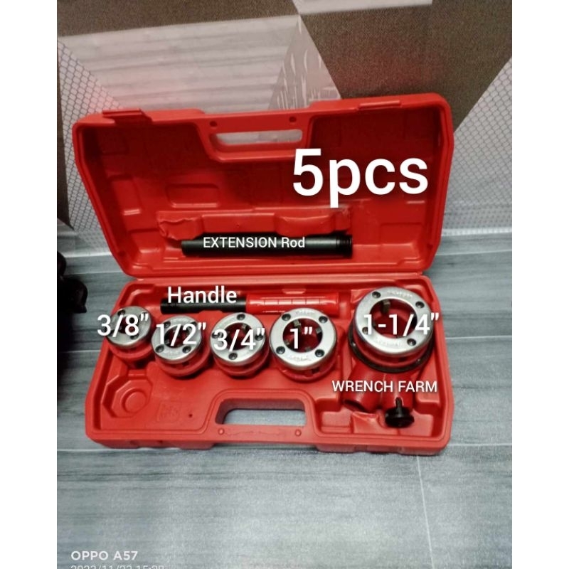 METAL PIPE THREADER SET WITH RATCHET HANDLE | Shopee Philippines