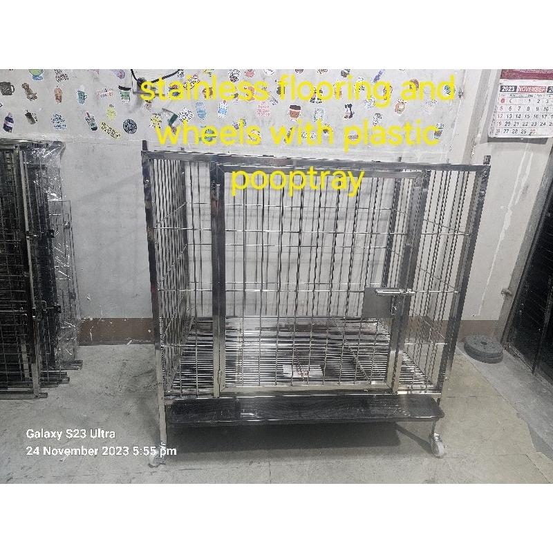 pure stainless 304 dog cage 2×3×3 plastic pooptray heavy duty | Shopee ...