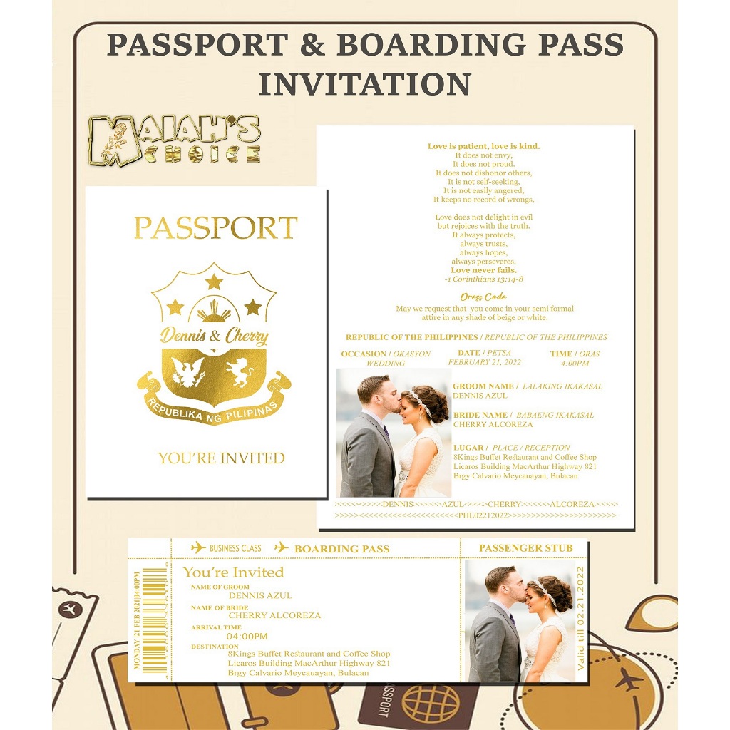PASSPORT / PASSBOOK and Boarding Pass Invitation | Any theme | Birthday ...