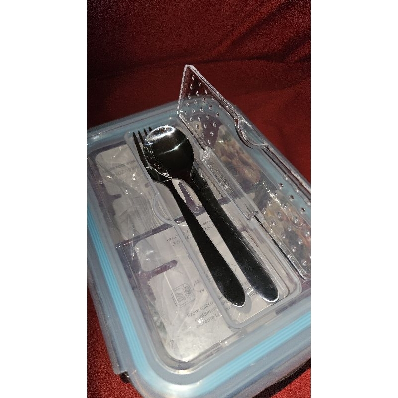 PRO GLASS 3 Divider with Stainless Steel Spoon, Fork, Knife Air Tight ...