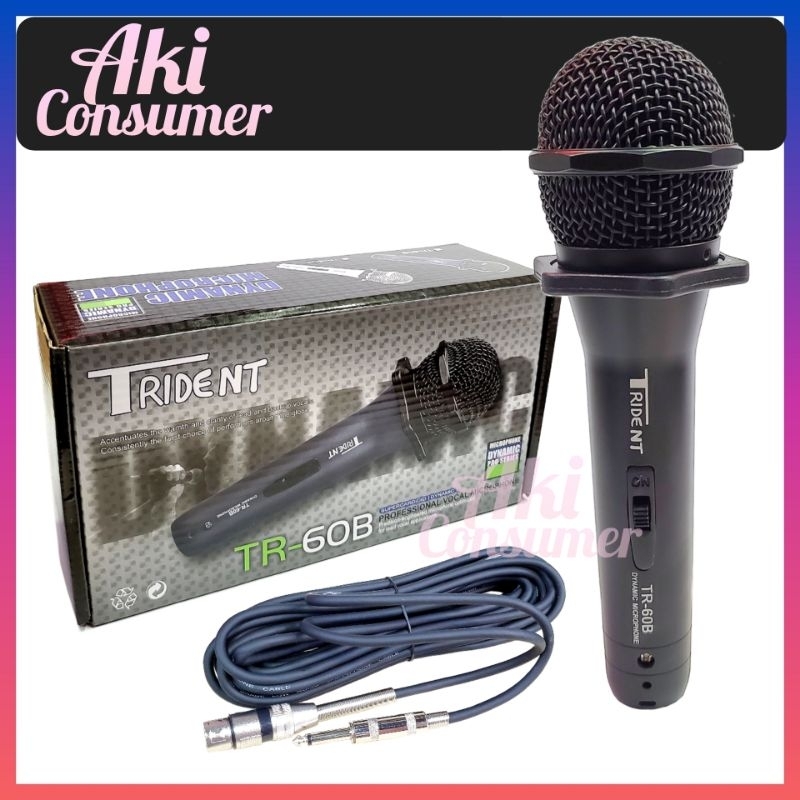 Trident TR-60B Professional Vocal Microphone w/ 10 meters long cable ...