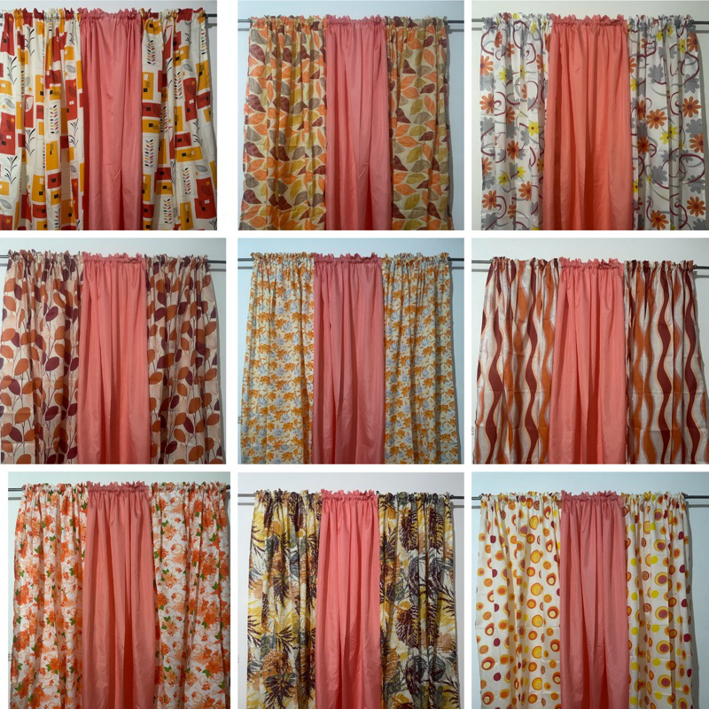 Geena color of the year apricot non ring curtain | Shopee Philippines