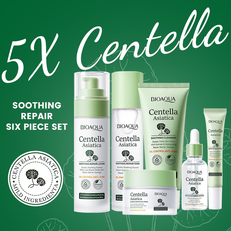 BIOAOUA Centella Asiatica Skin Care Set 6 PCS With Box Facial Care ...
