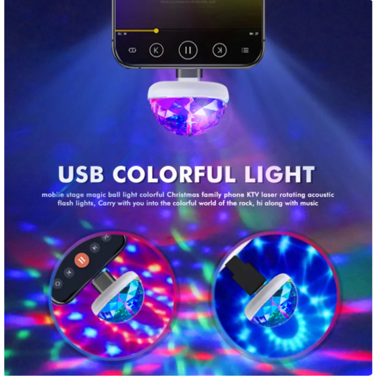 USB Disco Light Party Lights OTG Mini Disco Ball Stage Led Light ...
