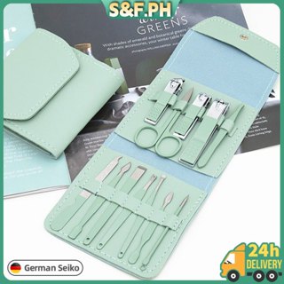 S&F 16/12PCS Manicure Set Cutics Care Tool Stainless Steel Professional ...