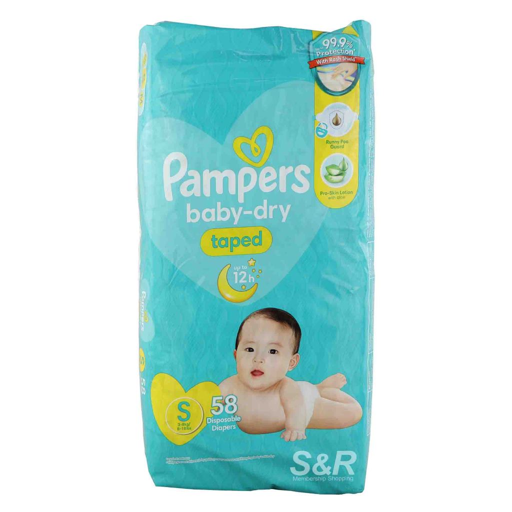 Pampers Baby Dry Diapers Taped Small 58pcs | Shopee Philippines