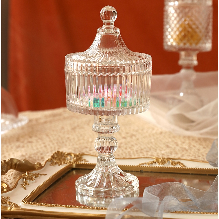 Retro glass Candy tank snack can food storage container Home decoration ...