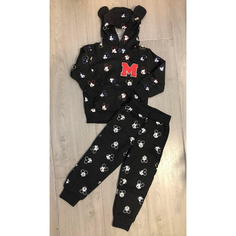 BLACK MICKEY MOUSE TRACKSUIT SET | Shopee Philippines