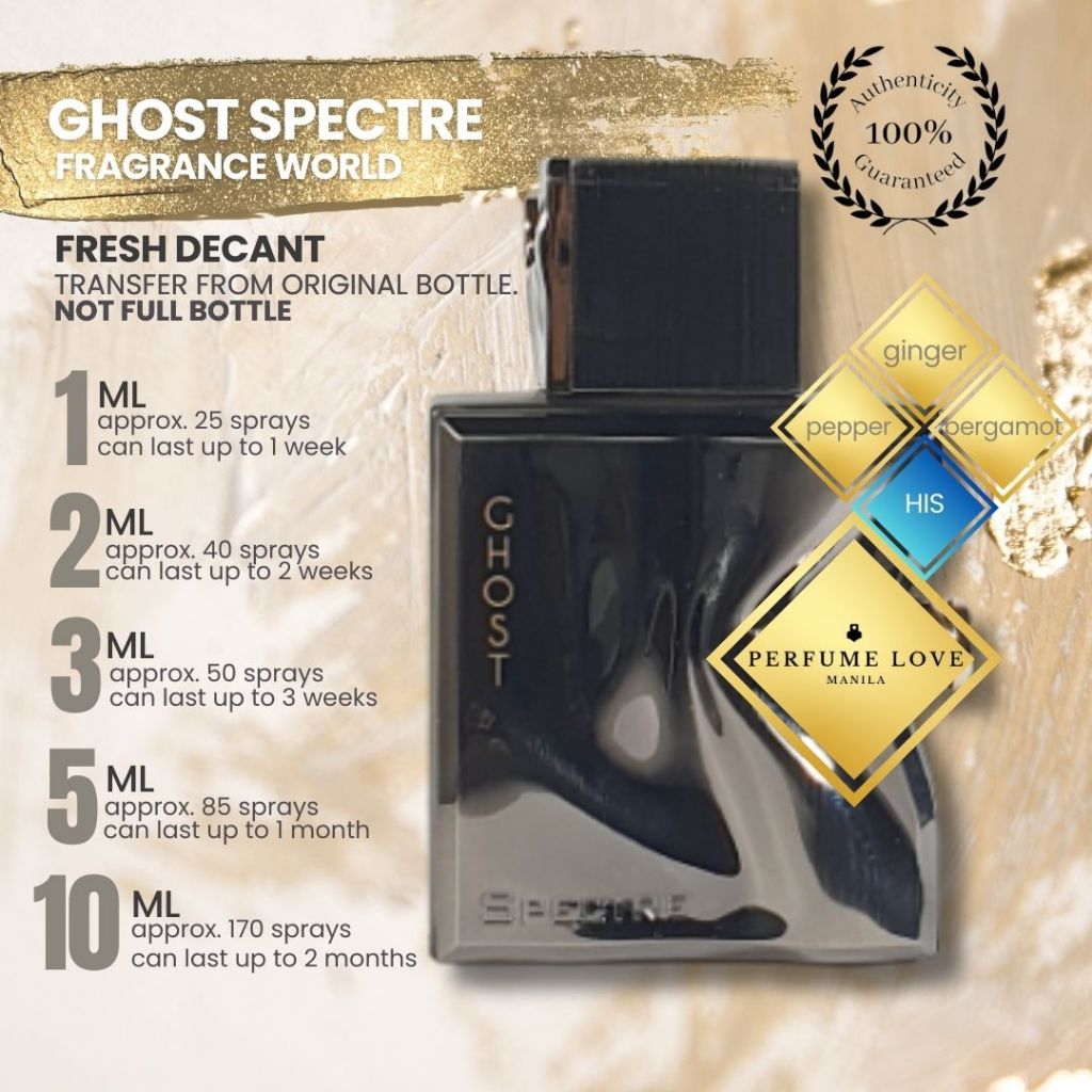 PERFUME DECANT Fragrance World Spectre Ghost (Nish. Ani Dupe) | Shopee ...