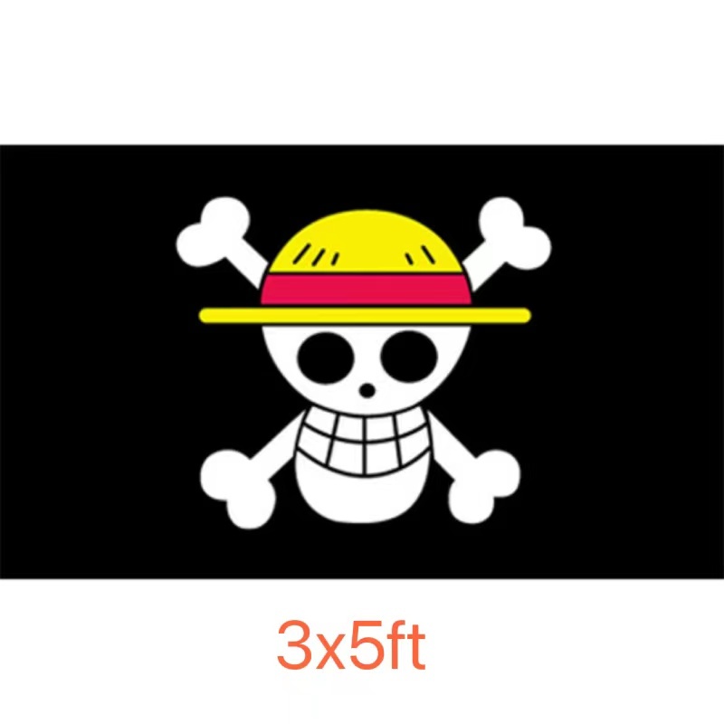 Luffy Flag 3*5Ft Straw Hat Pirate Flag Dacron Flag Outdoor Banner ...