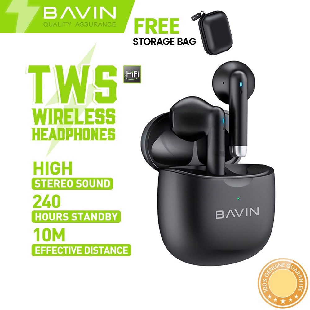 BAVIN BA19 TWS Bluetooth 5.3 Earphone High Stereo Sound Wireless ...