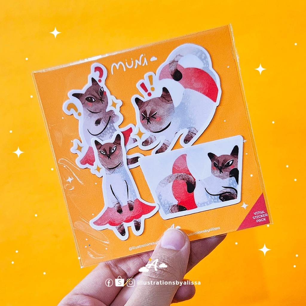 Muni Siamese Cat Original Vinyl Sticker Set | Shopee Philippines