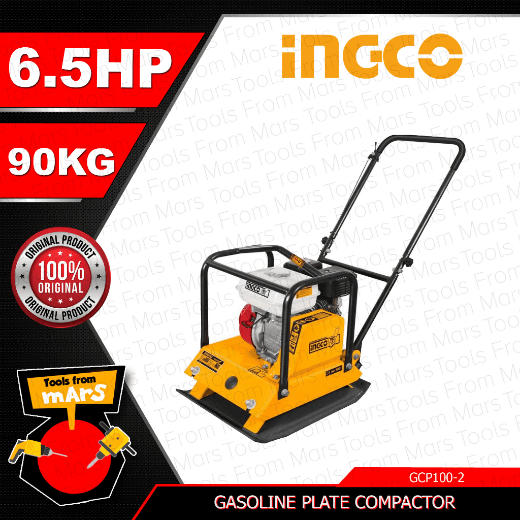 INGCO Gasoline Plate Compactor 4.8KW 6.5HP GCP100-2 •TOOLS FROM MARS ...
