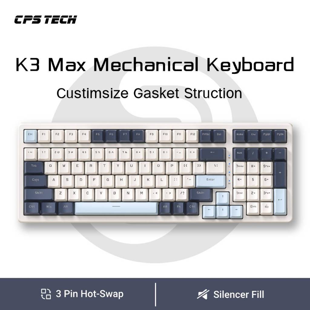 CPSTECH K3 MAX Mechanical Keyboard 100% 98 Keys 100 Type-C Wired ...