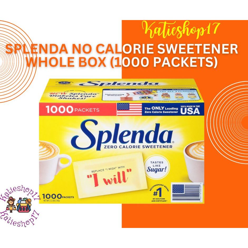Splenda No Calorie Sweetener Box (1000 packets) / Splenda No Calorie ...