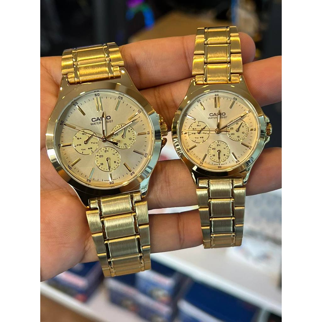 Original Casio Couple Watch Mtp V300g 9a And Ltp V300g 9av Casio Chrono