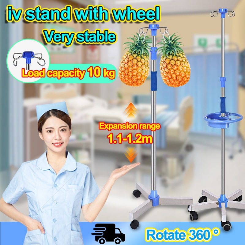 Stainless steel with wheels IV stand stand portable medical supplies ...