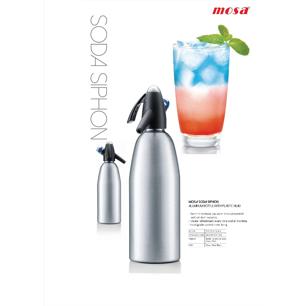 MOSA SODA SIPHON 1L - MIRROR, BRUSHED AND POLISHED FINSIHED | Shopee ...