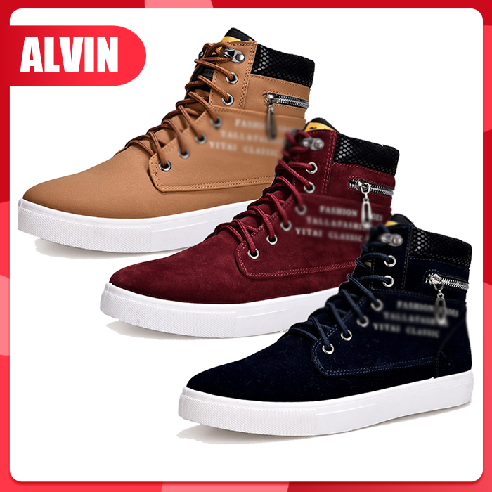 ALVIN 2024 New High Cut Canvas Shoes Korean Style Mens Shoes High Cut ...