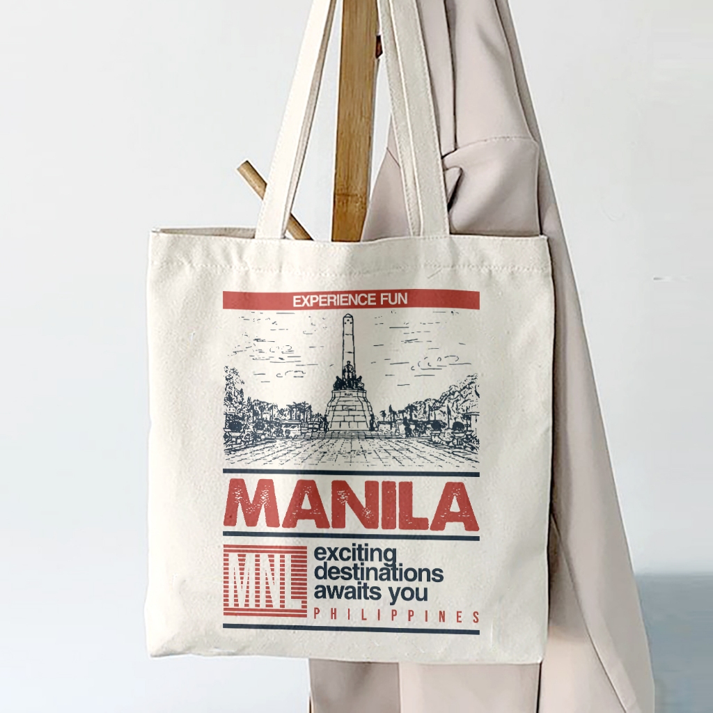 MANILA Destinations Design Bags Fashion travel Tote Bag White Canvas ...