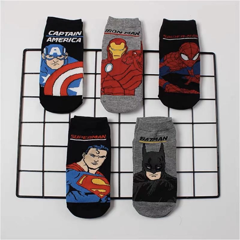 Comic Book Superhero Cartoon Character Ankle Cut Crew Socks Excellent ...