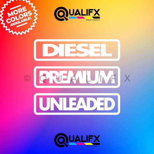 Diesel Premium Unleaded Gas Fuel Type Tank Car Sticker Decal Waterproof ...