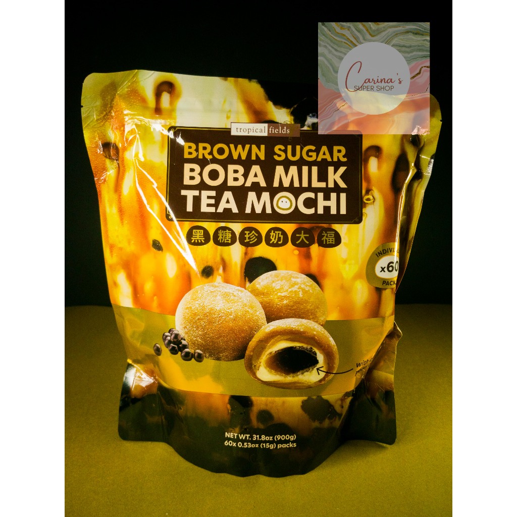 Tropical Fields Brown Sugar Boba Milk Tea Mochi 900g | Shopee Philippines