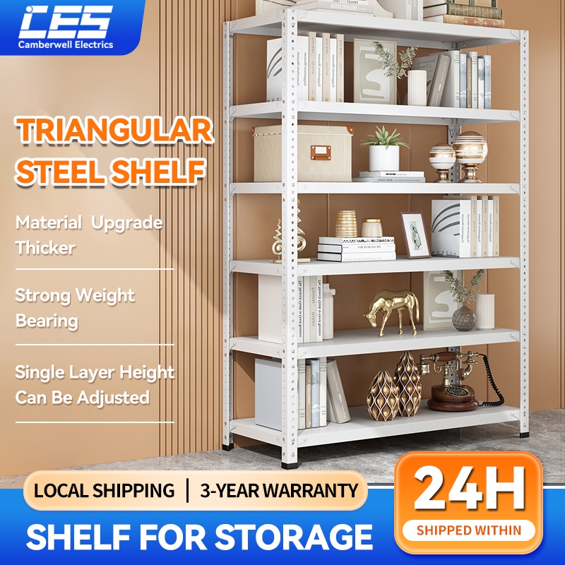 Angle Steel Storage Shelves Metal shelf Adjustable Height Steel Rack 3 ...