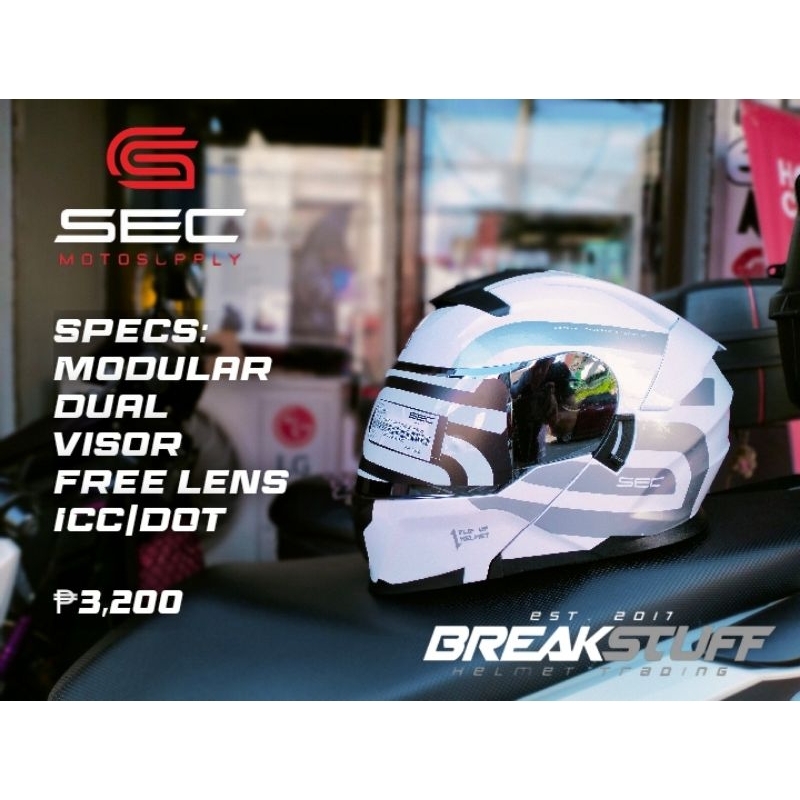 SEC Pilot Modular Dual visor + FREE Clear lens | Shopee Philippines