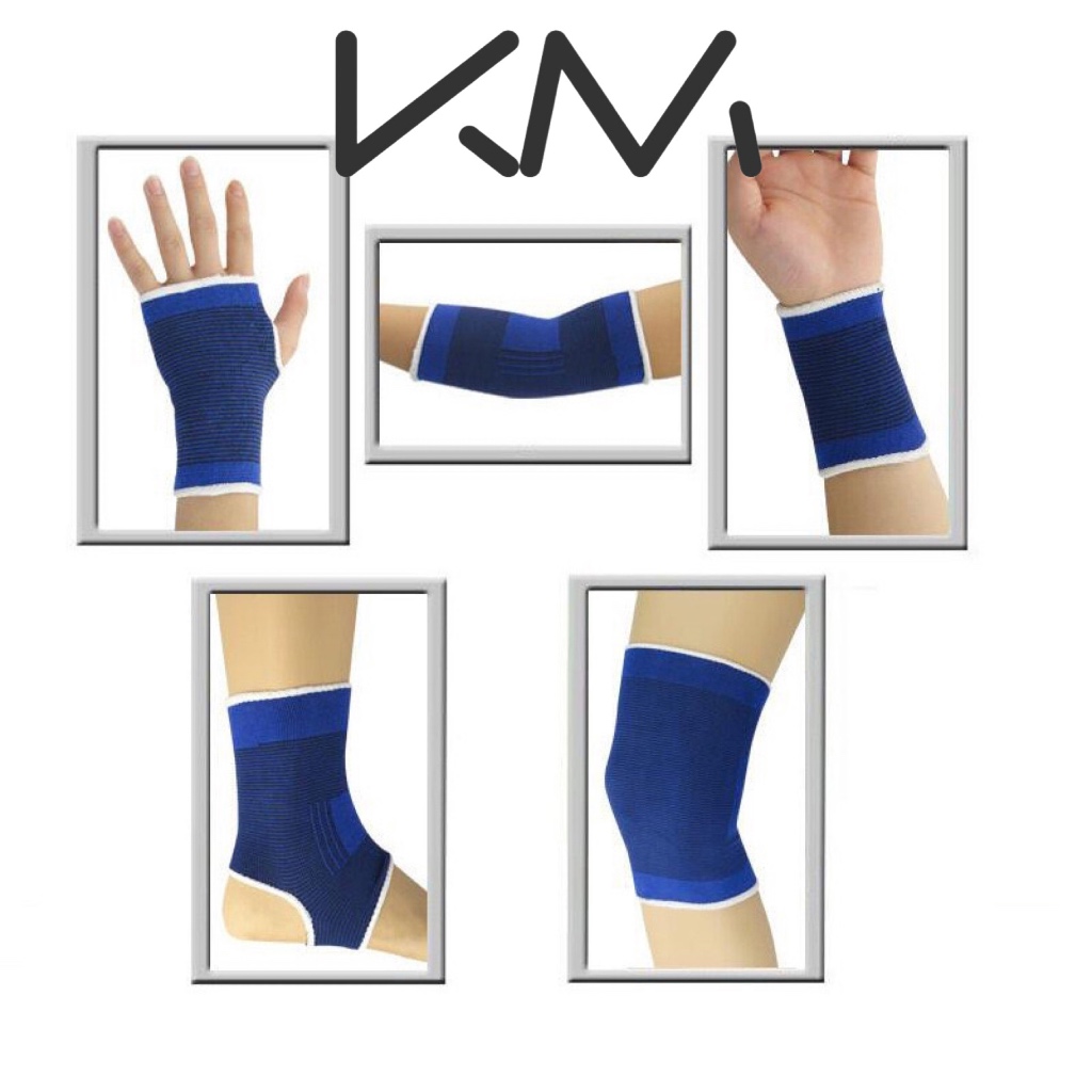 KM Sports Elbow Knee Pad Palm Guard Hand Bracer Ankle Wrist Support Gym ...