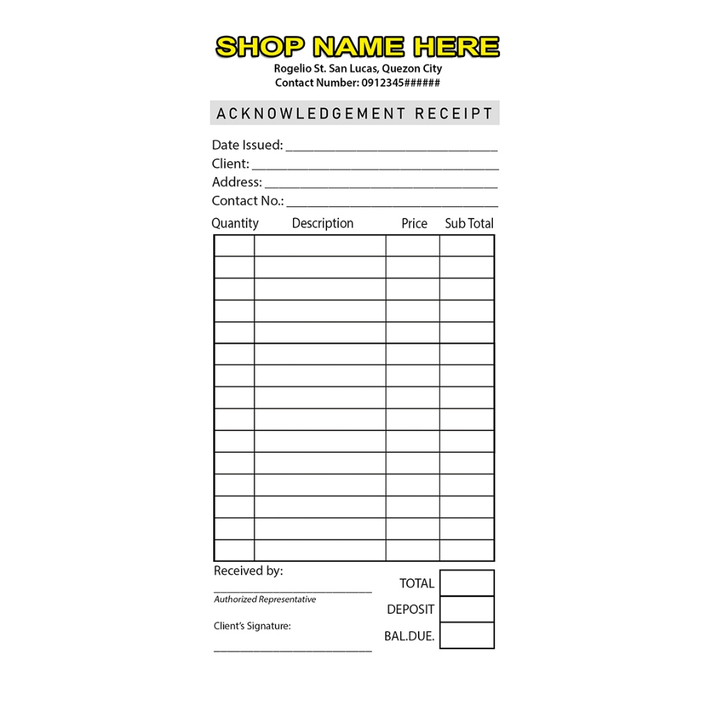 Personalized Receipt 3 Pads 4.3X8.5 | Shopee Philippines