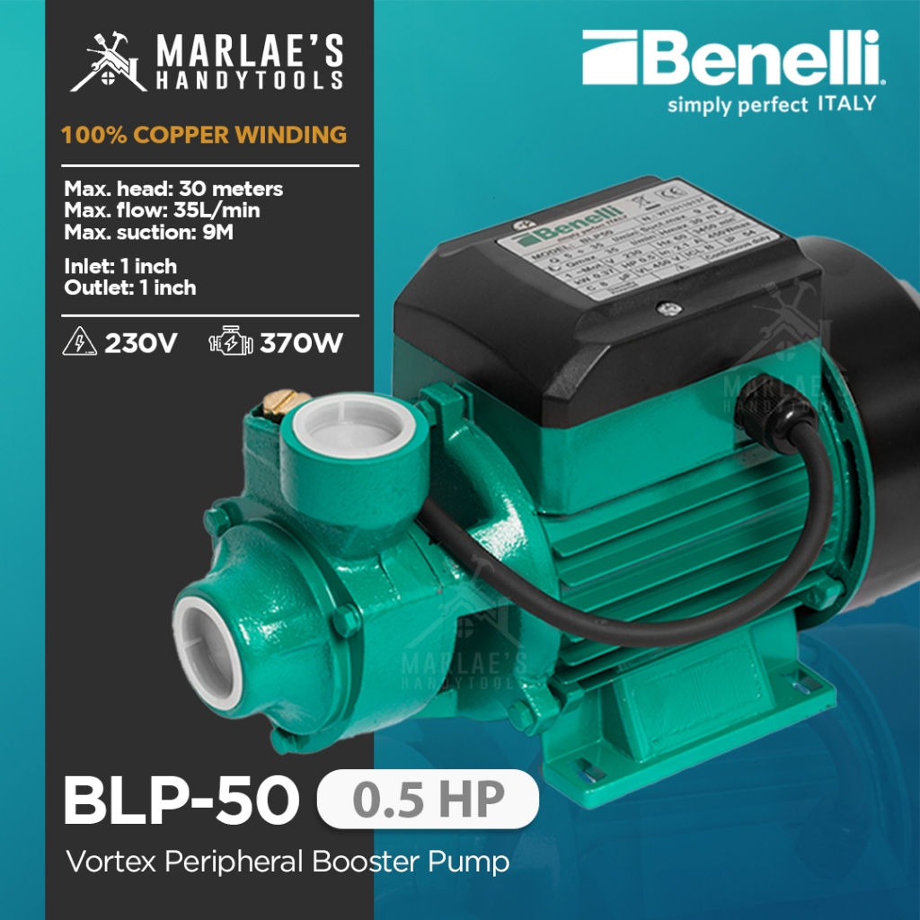 Benelli Water Booster Vortex Pump 0.5HP BLP50 | Shopee Philippines