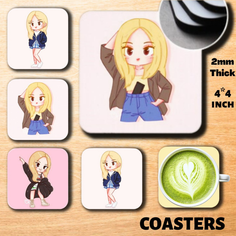 Chibi Rose Korean Kpop Blinks Coasters Useful Giveaways Tokens Gifts ...