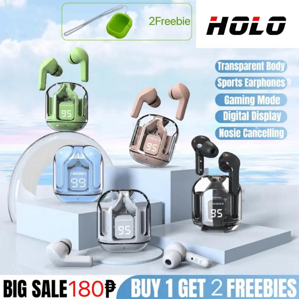 Earbuds (2 Freebie：Silicon Case + Lanyard)5 Colors Transparent Body ...